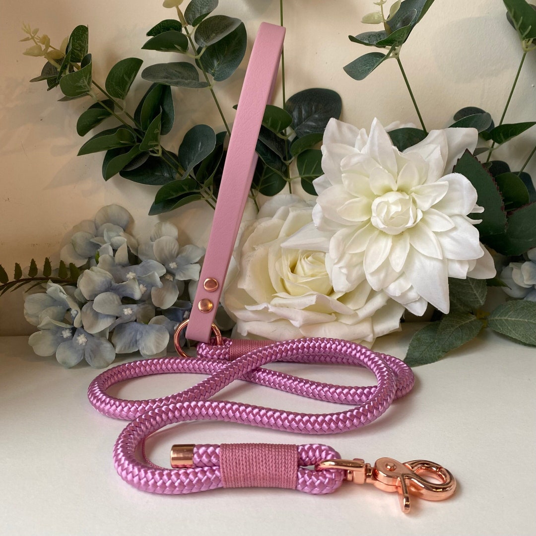 Dusty Pink Paracord Dog Lead Dusty Pink Rope Lead Pink Custom Made Dog ...