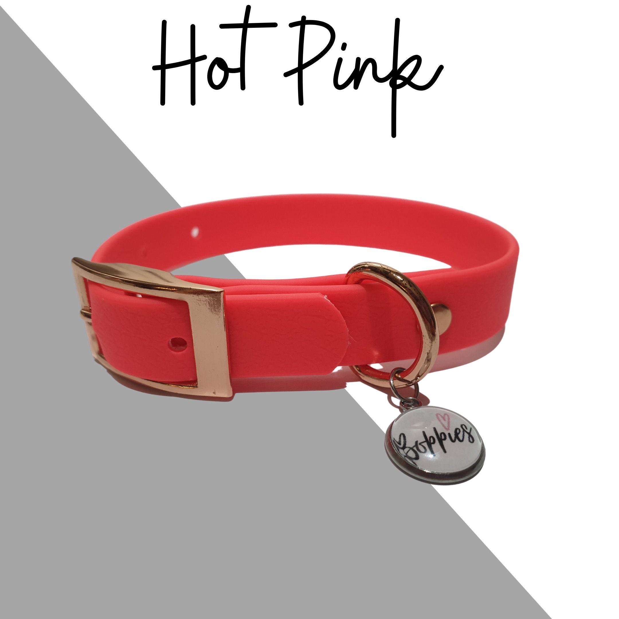 Collar de perro impermeable rosa neón collar de perro rosa | Etsy