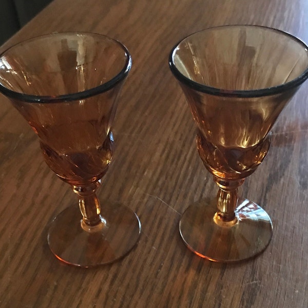 Vintage Stemmed Shot Glasses Etsy