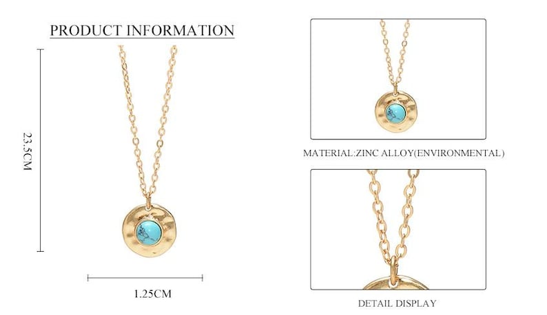 PCOS Healing Stone Turquoise Necklace, PCOS Jewelry, Fertility Jewelry ...