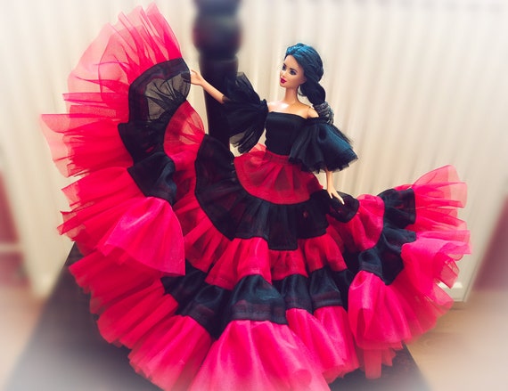 Spanish Dress for Dolls 12 Inch Doll Clothes 1:6 Scale - Etsy