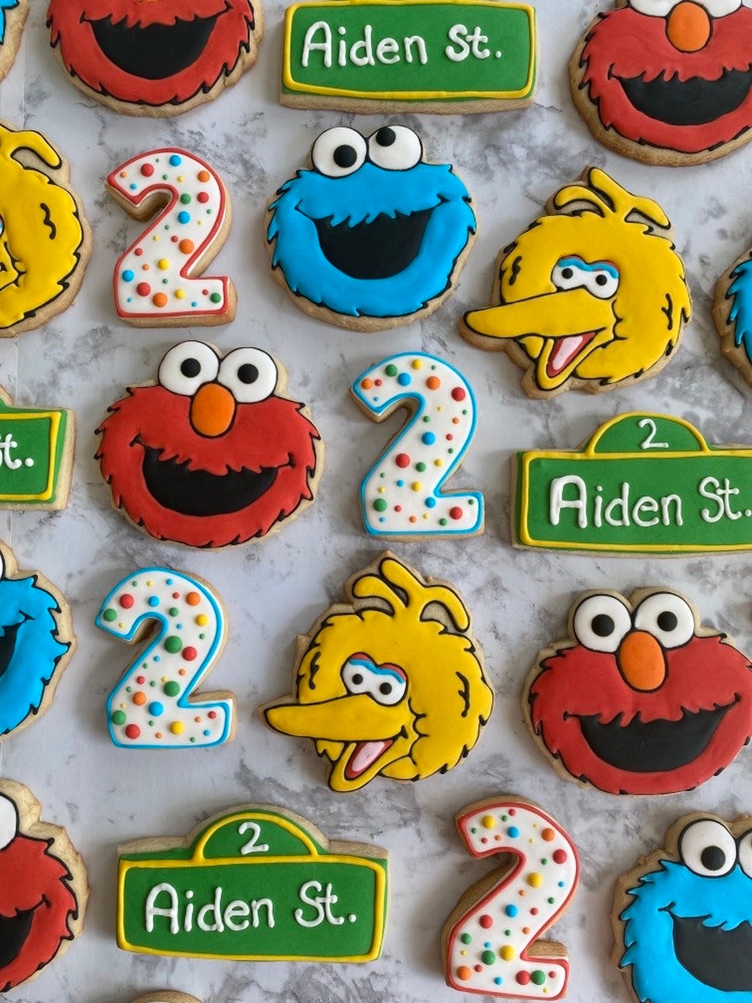 One Dozen Sesame Street Cookies | Elmo Cookie | Cookie Monster Cookie ...