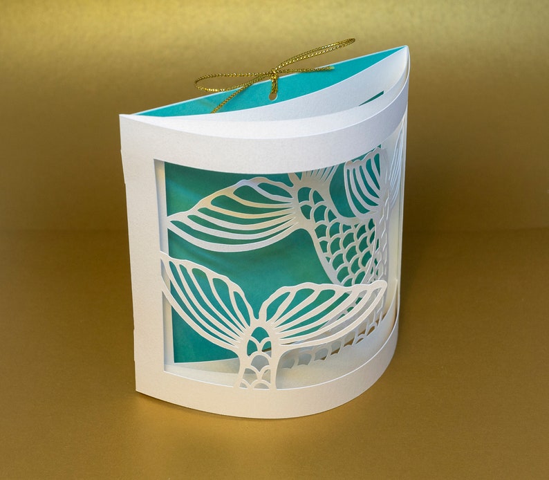 Mermaid Themed Blank Card, Elegant Mermaid Card, 3D Blank Greeting Card ...