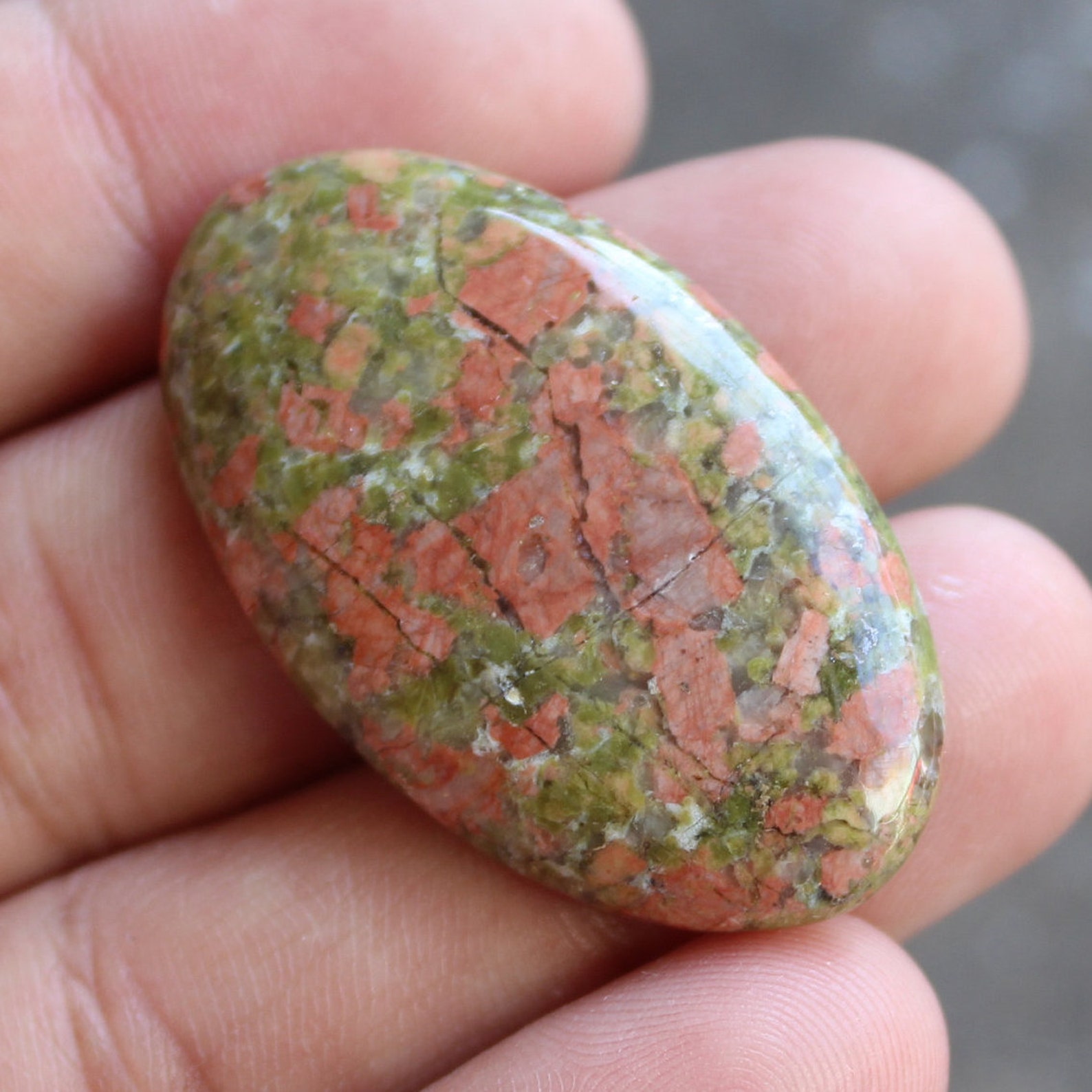 Gorgeous Greenish Unakite Jasper Gemstone Amazing Unakite | Etsy