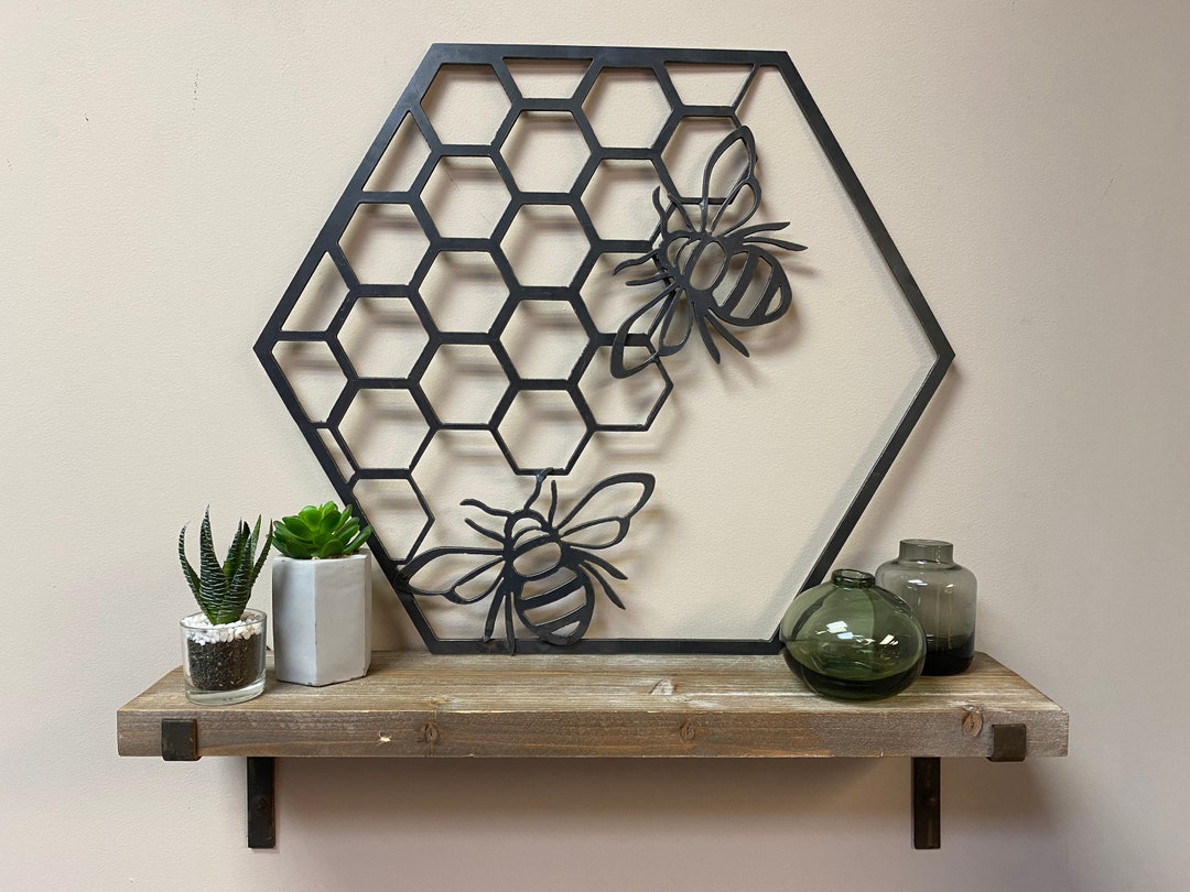 Hexagon Honeycomb Honey Bee Honeycomb Bees Wall Décor Home Décor Wall ...