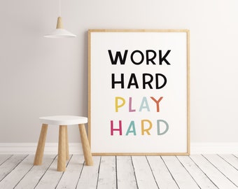 Work Hard Print | Etsy
