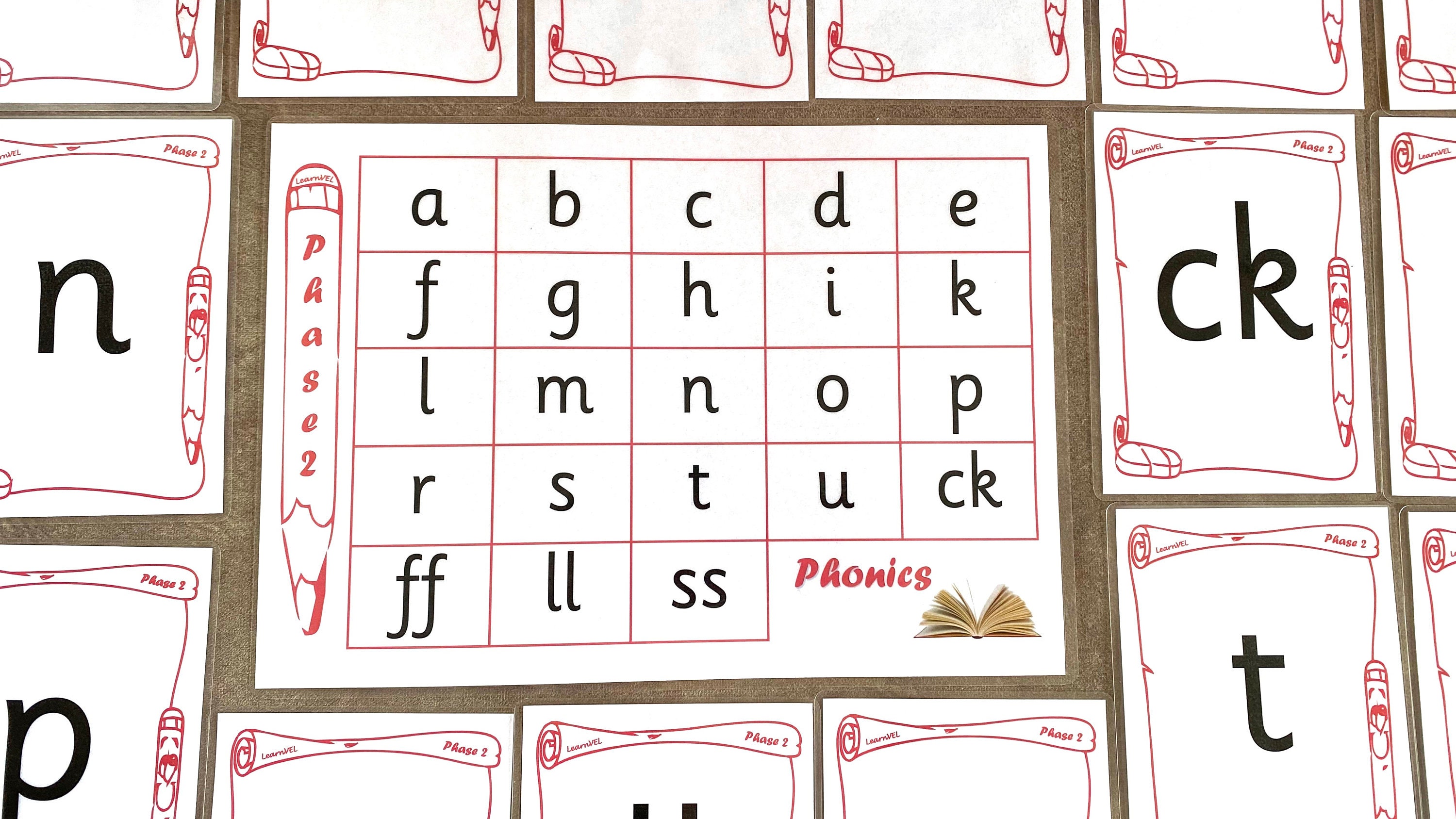 Phase2 Phonics Large A6 Flash Cards Sounds Digraphs A4 Mat - Etsy UK