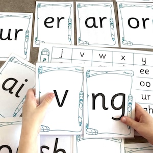 Double Sided Phase3 Phonics Large A6 Flash Cards Sounds Digraphs ...