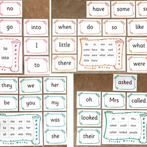Printable PDF Key Tricky Words All Phases Large A6 Flash Cards EYFS KS1 ...
