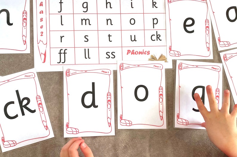 Phase2 Phonics Large A6 Flash Cards Sounds Digraphs + A4 Mat EYFS Home ...