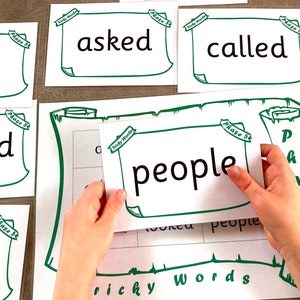 Printable PDF Key Tricky Words All Phases Large A6 Flash Cards EYFS KS1 ...