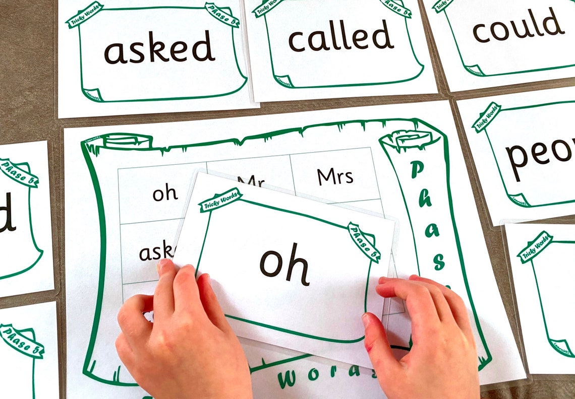 Phase5 Key/tricky Words A6 Large Flash Cards EYFS A4 Mat Early Home ...