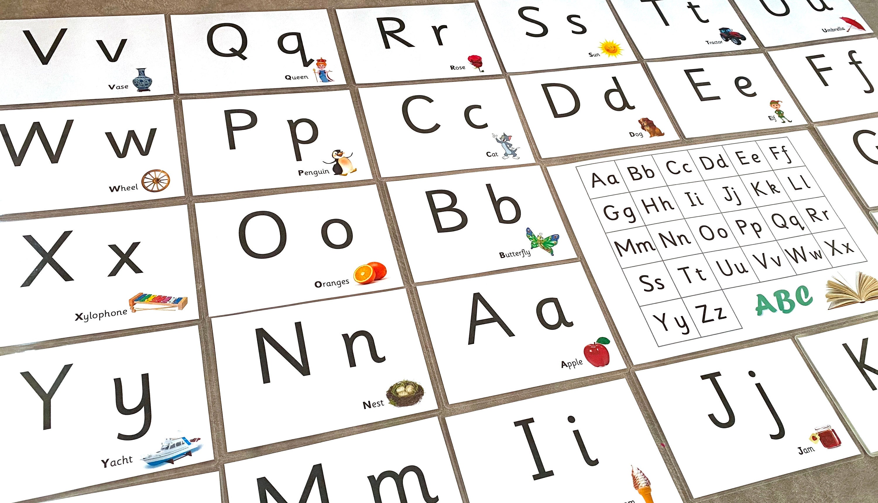 Printable PDF Alphabet Large A6 Flash Cards Words and Pictures - Etsy