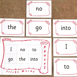 Printable PDF Key Tricky Words All Phases Large A6 Flash Cards EYFS KS1 ...