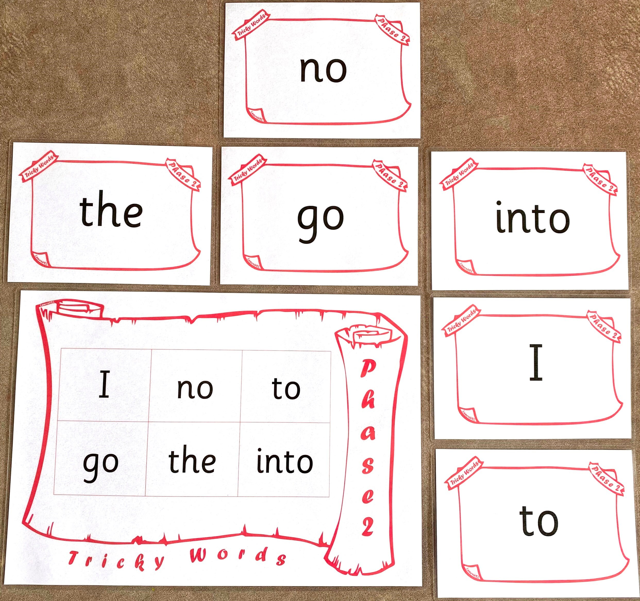 Printable PDF Key Tricky Words All Phases Large A6 Flash Cards EYFS KS1 ...