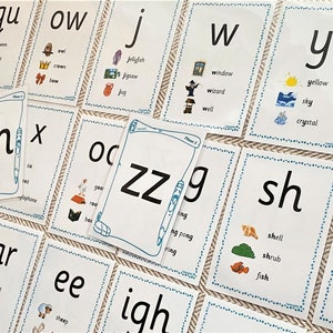 Double Sided Phase3 Phonics Large A6 Flash Cards Sounds Digraphs ...