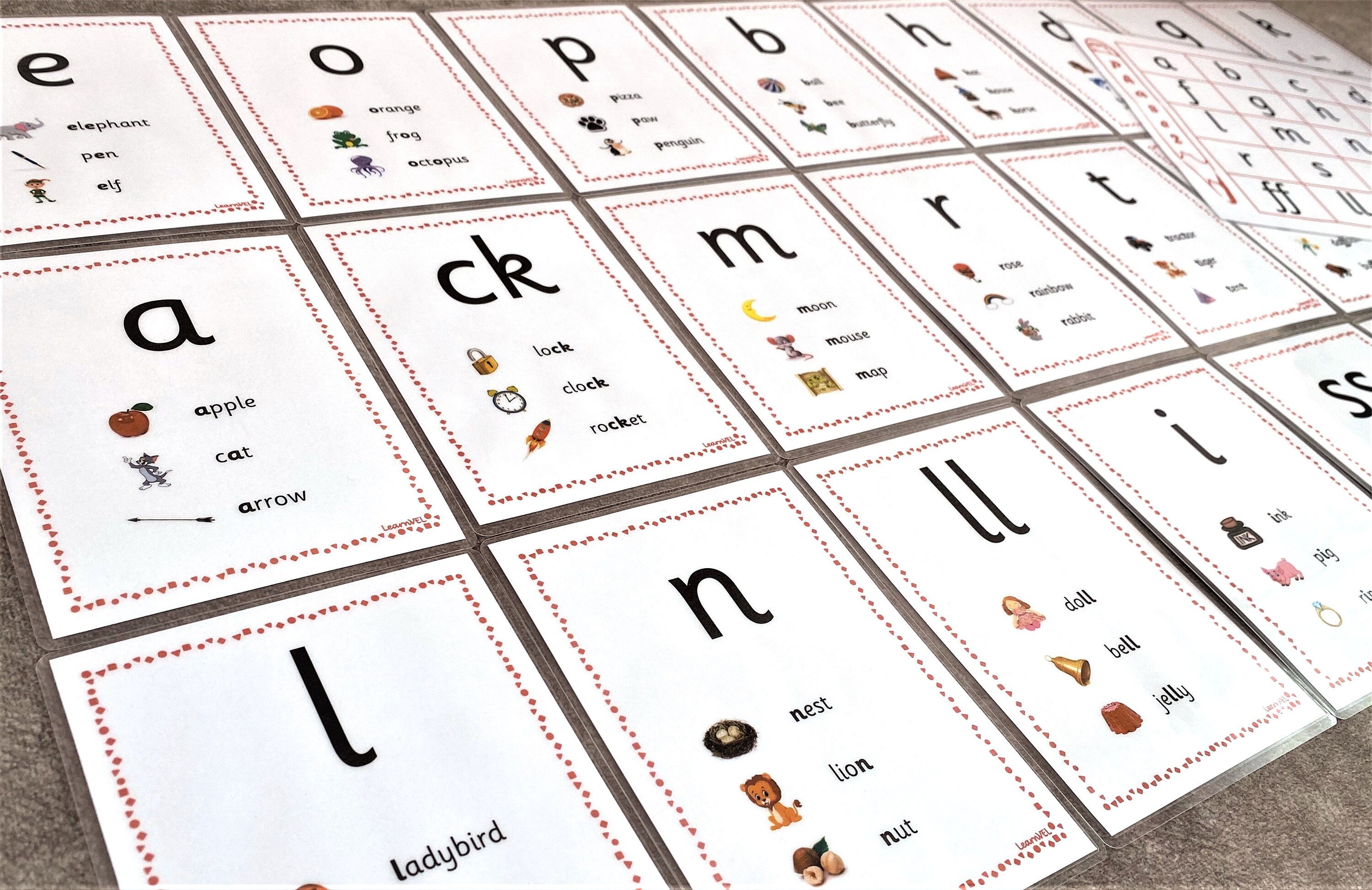 Double Sided Phase2 Phonics Large A6 Flash Cards Sounds Digraphs Words ...