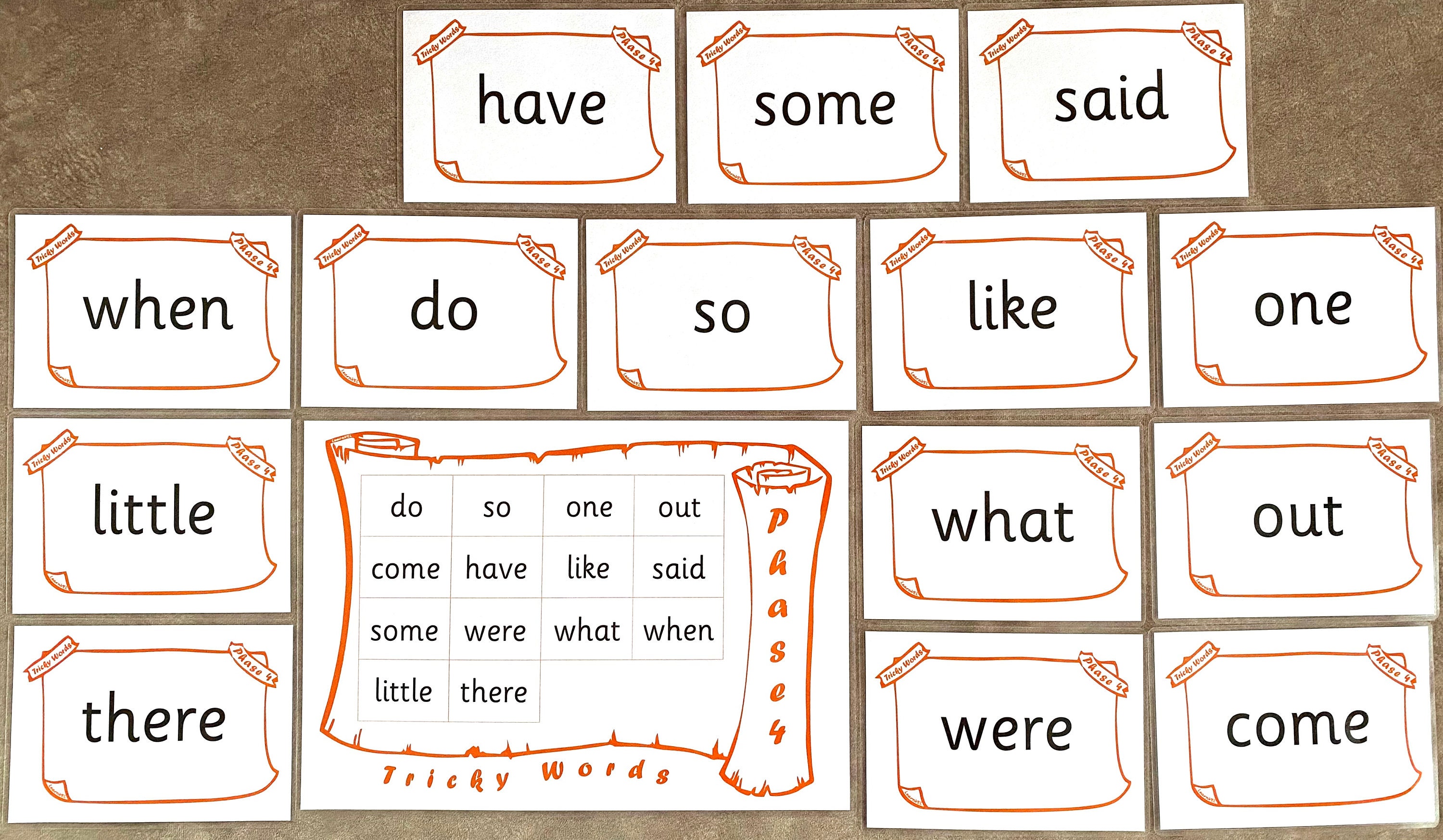 Phase4 Key/tricky Words A6 Large Flash Cards EYFS A4 Mat - Etsy
