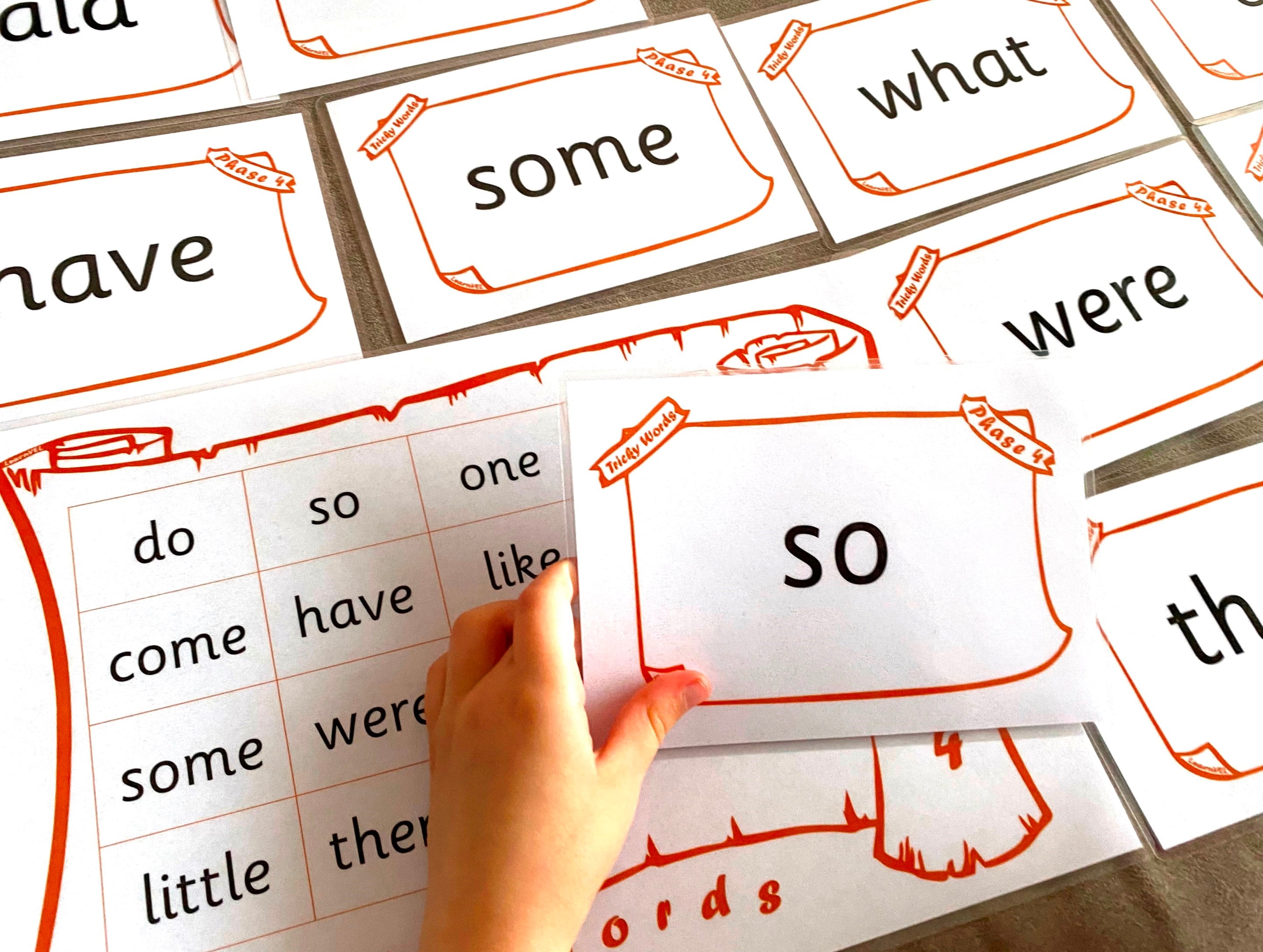 Phase4 Key/tricky Words A6 Large Flash Cards EYFS A4 Mat - Etsy