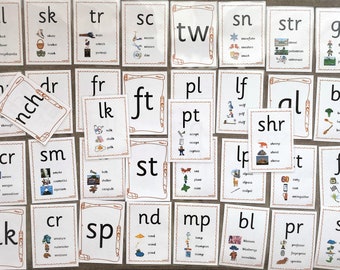 Printable PDF Double Sided Phonics Phases 4 Large A6 Flash Cards Sounds ...