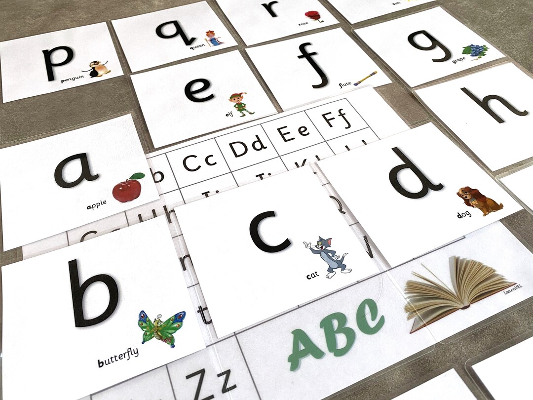 Printable PDF Alphabet Large A6 Flash Cards Words and Pictures + ABC ...