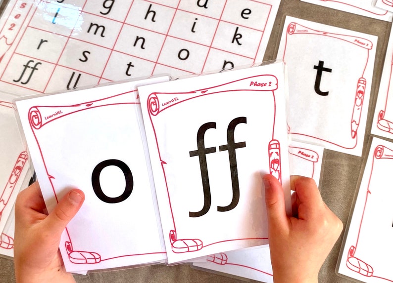 Phase2 Phonics Large A6 Flash Cards Sounds Digraphs A4 Mat - Etsy UK