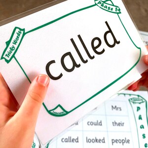 Printable PDF Key Tricky Words All Phases Large A6 Flash Cards EYFS KS1 ...