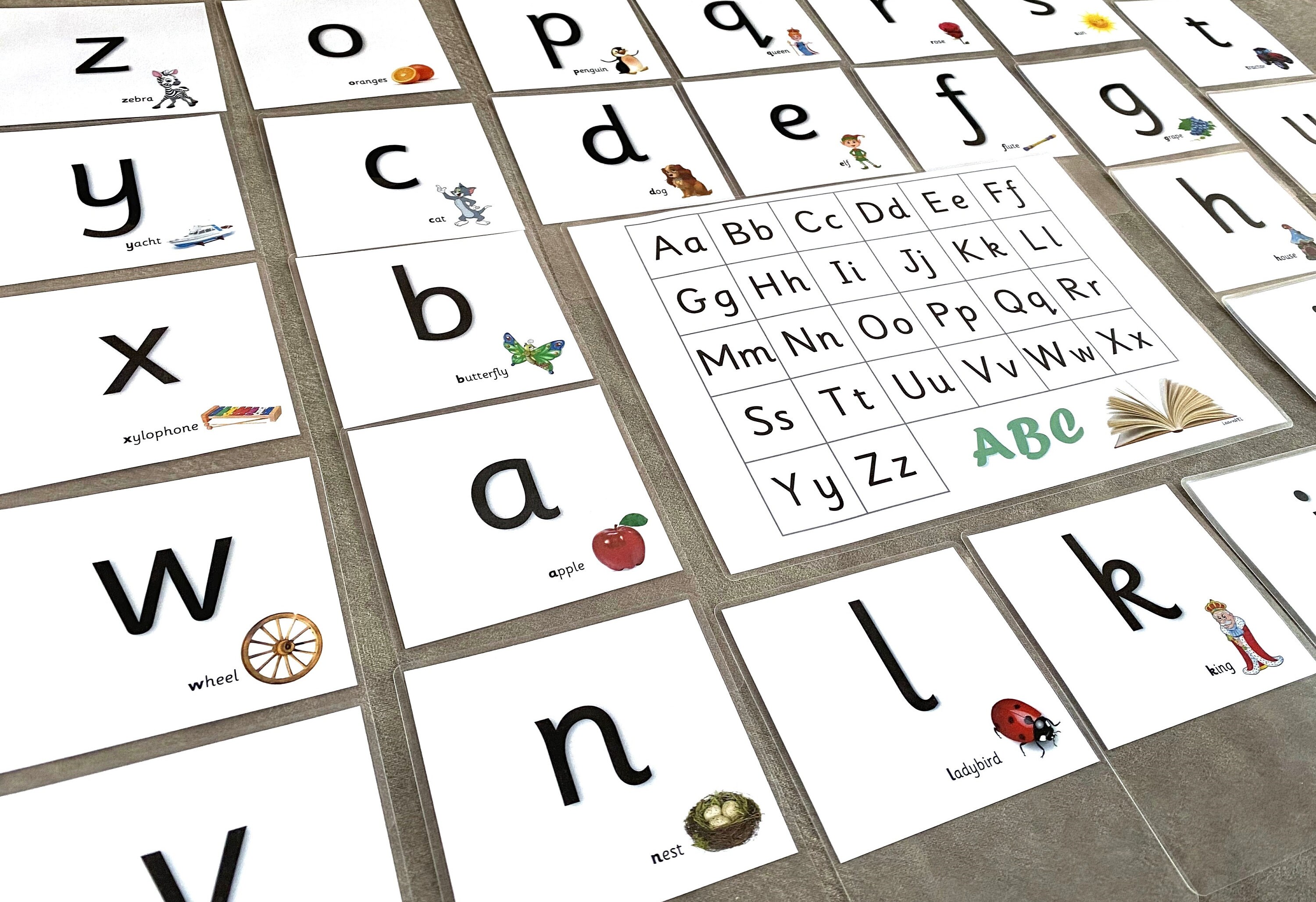 Printable PDF Alphabet Large A6 Flash Cards Words and Pictures - Etsy