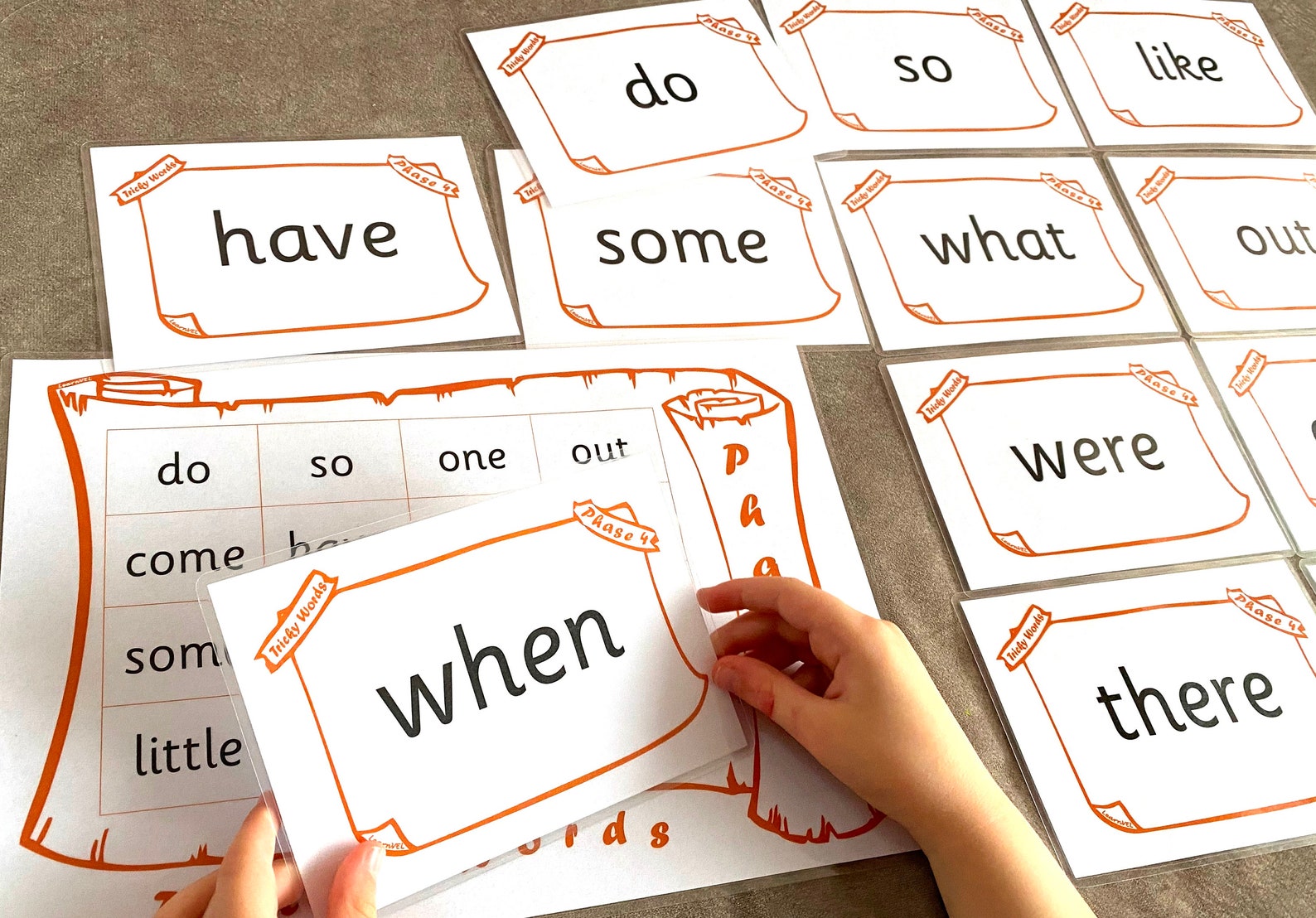 Printable PDF Key Tricky Words All Phases Large A6 Flash Cards EYFS KS1 ...