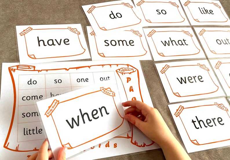 Printable PDF Key Tricky Words All Phases Large A6 Flash Cards EYFS KS1 ...