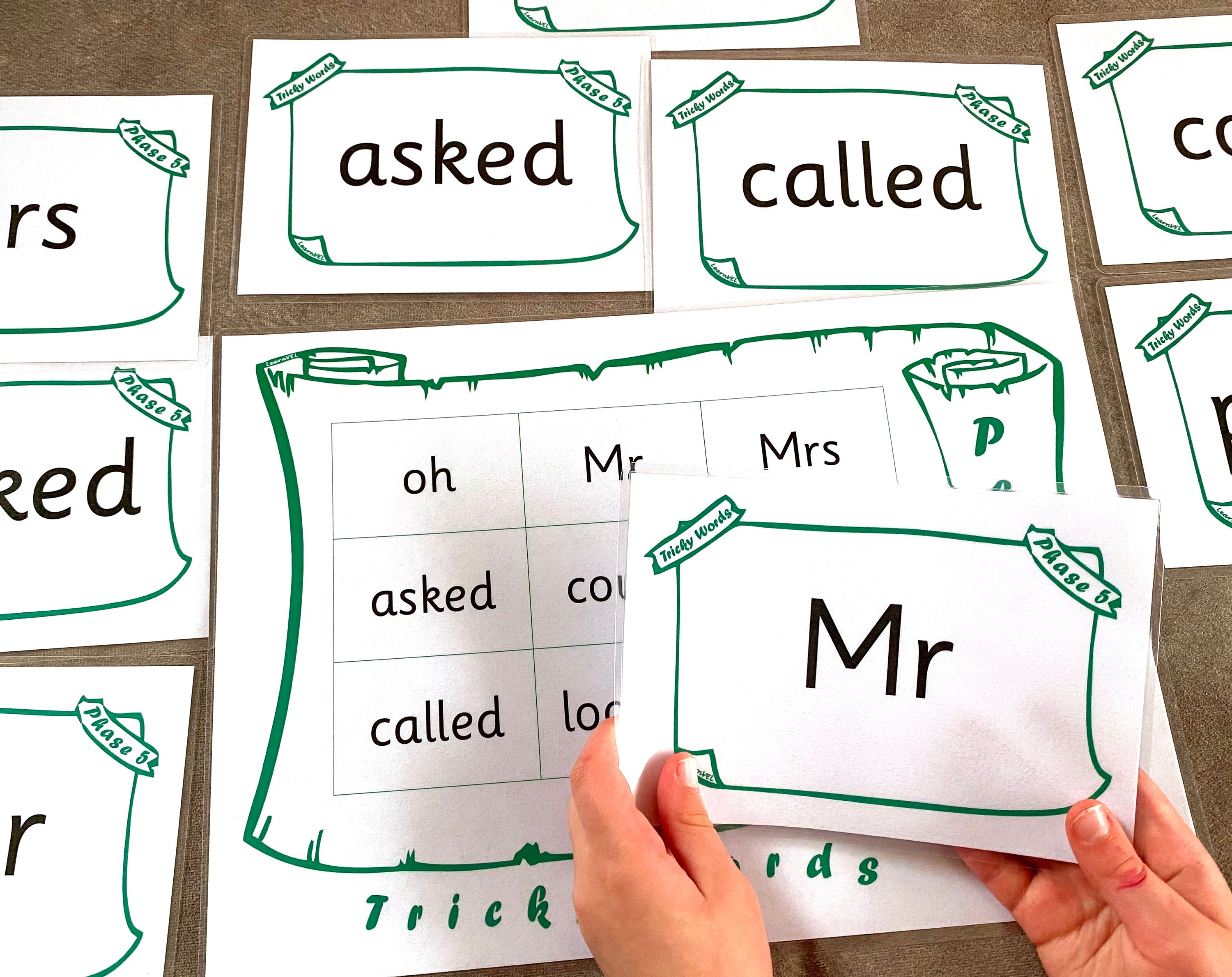 Phase5 Key/tricky Words A6 Large Flash Cards EYFS A4 Mat Early Home ...