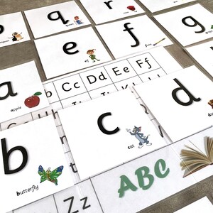 Lower Case Large A6 Alphabet Flash Cards Words and Pictures ABC Letters ...