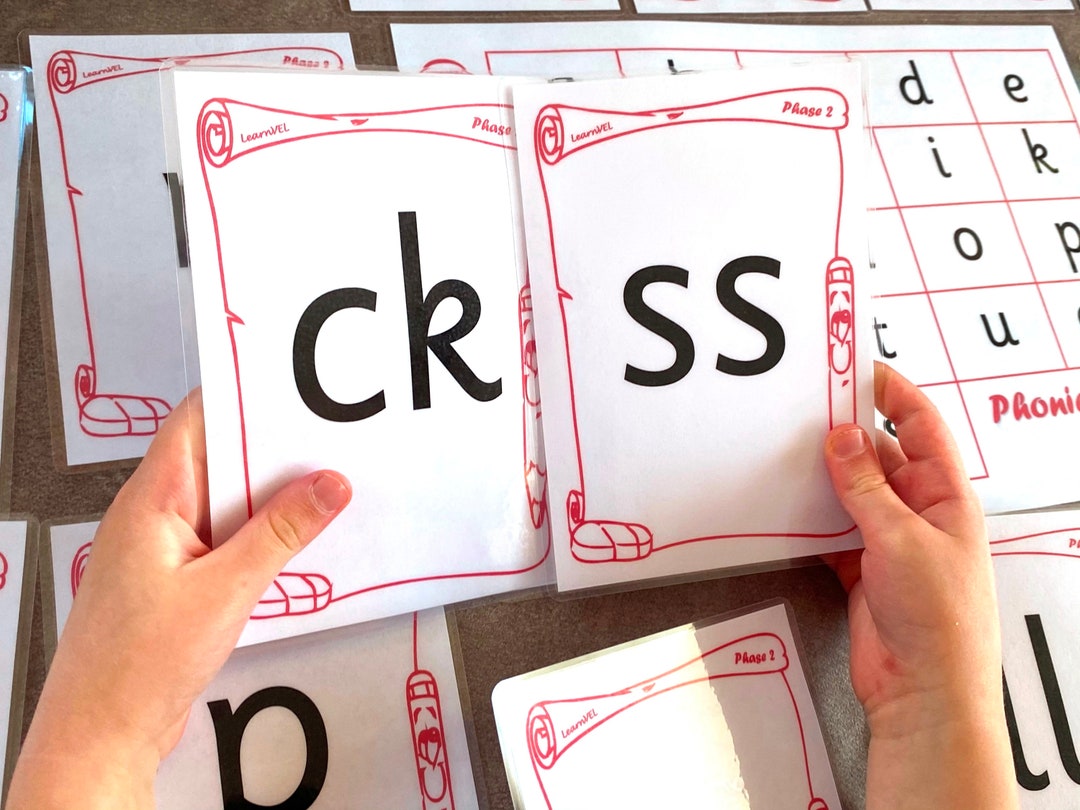 Phase2 Phonics Large A6 Flash Cards Sounds Digraphs + A4 Mat EYFS Home ...