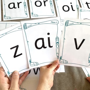 Double Sided Phase3 Phonics Large A6 Flash Cards Sounds Digraphs ...