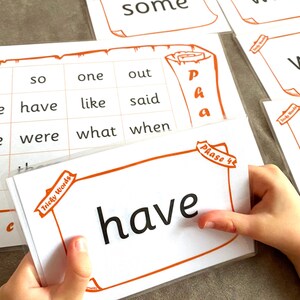 Printable PDF Key Tricky Words All Phases Large A6 Flash Cards EYFS KS1 ...