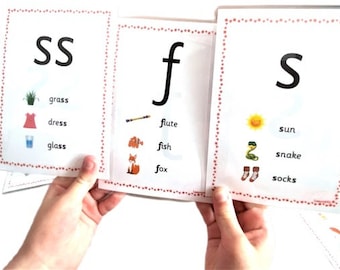 Phase2 Phonics Large A6 Flash Cards Sounds Digraphs A4 Mat | Etsy UK