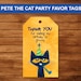 Pete the Cat Birthday Favor Tags PRINTABLE DIGITAL DOWNLOAD | Etsy