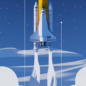 Liftoff | NASA Rocket Poster Print | Scifi Print | Original Artwork - Etsy