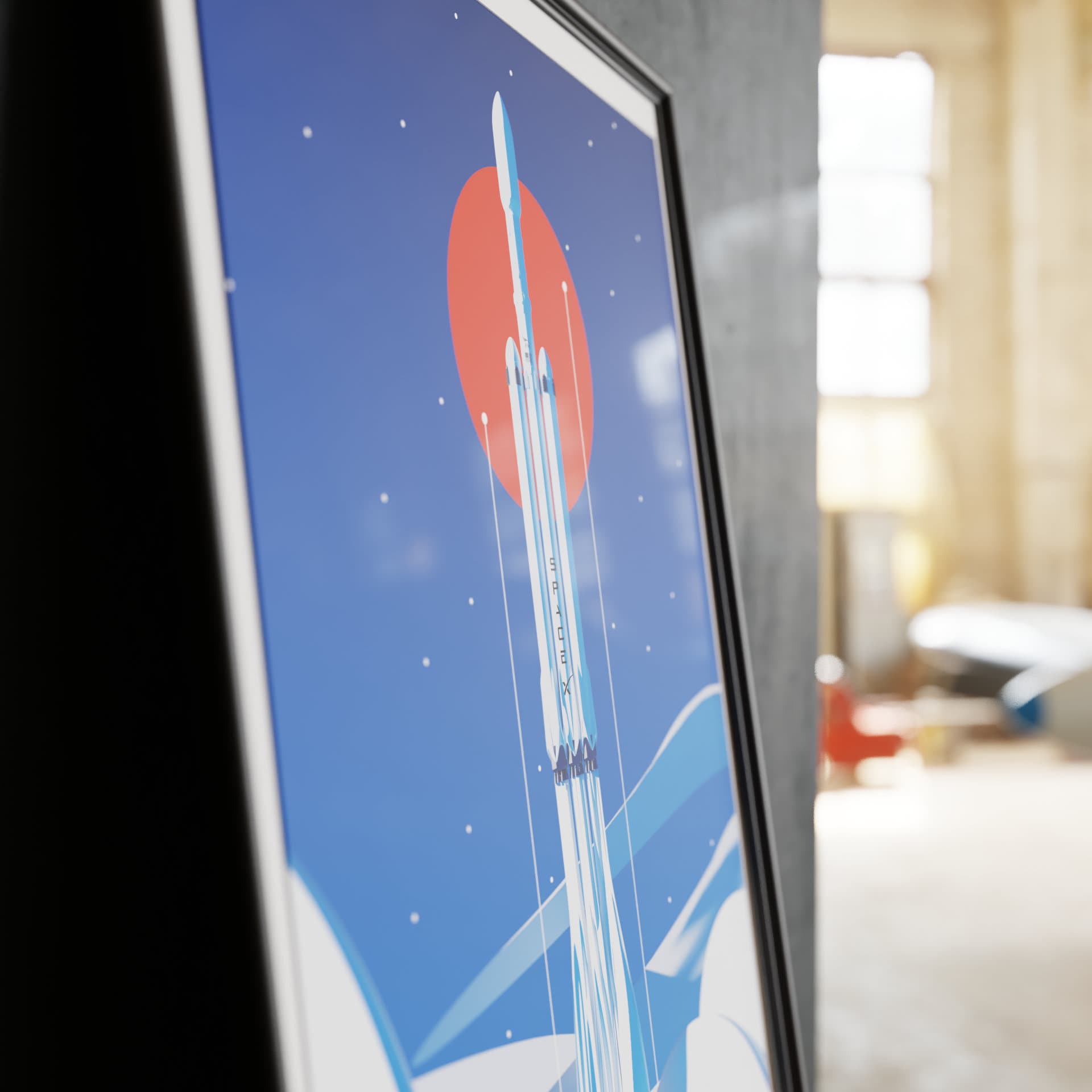 Falcon Heavy Spacex Rocket Poster Print Scifi Print | Etsy