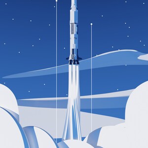 Into the Stratosphere | NASA Rocket Poster Print | Scifi Print ...