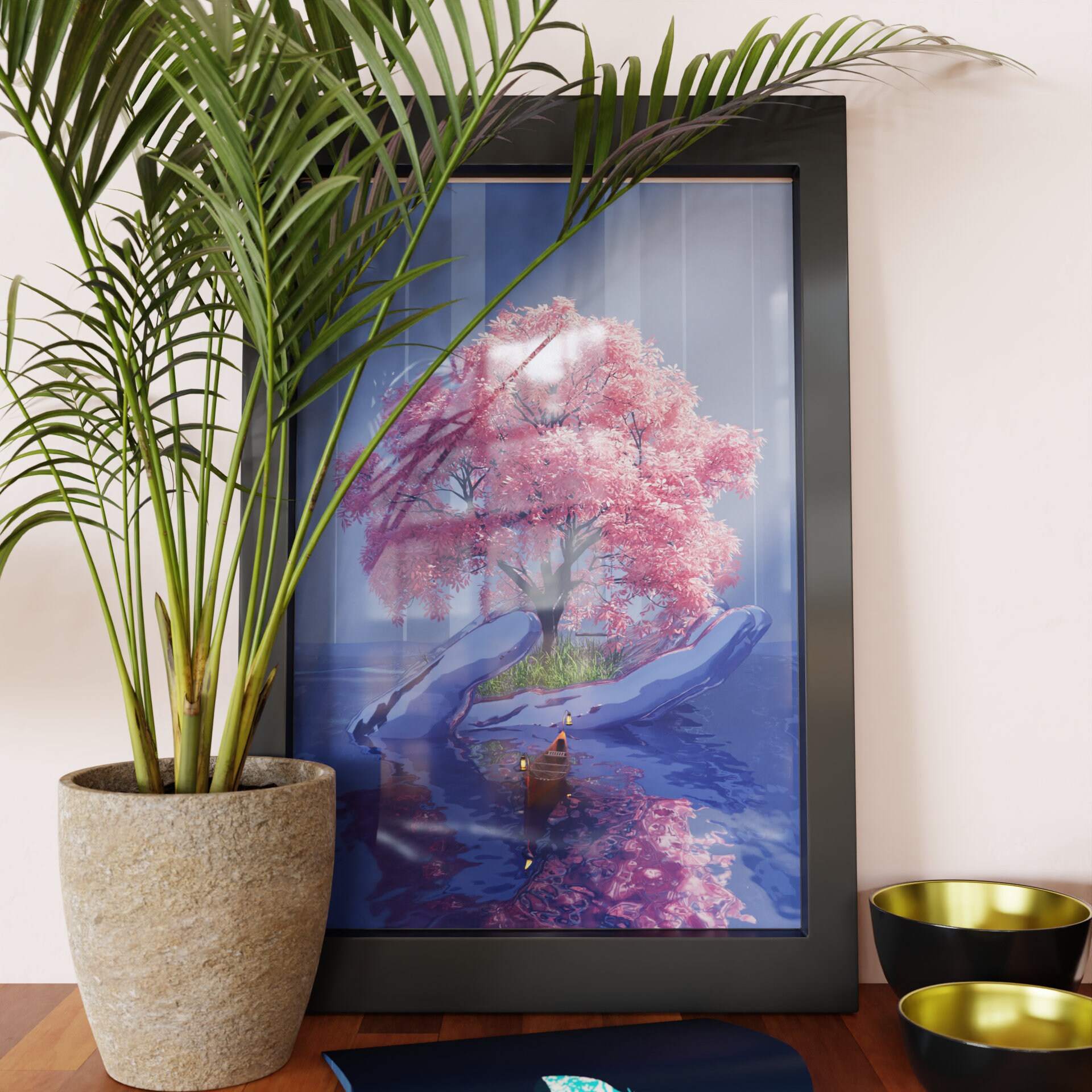 Cherry Blossom Surreal Vaporwave Art Print: Sci-fi Fantasy Poster ...