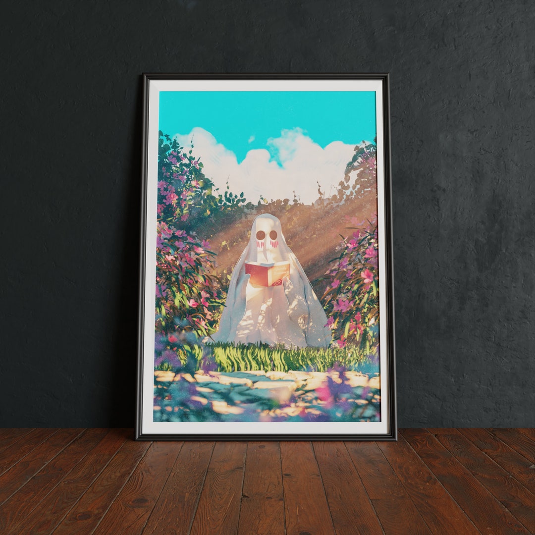 Ghost Garden Art Print: Spooky Cottagecore Illustration - Etsy