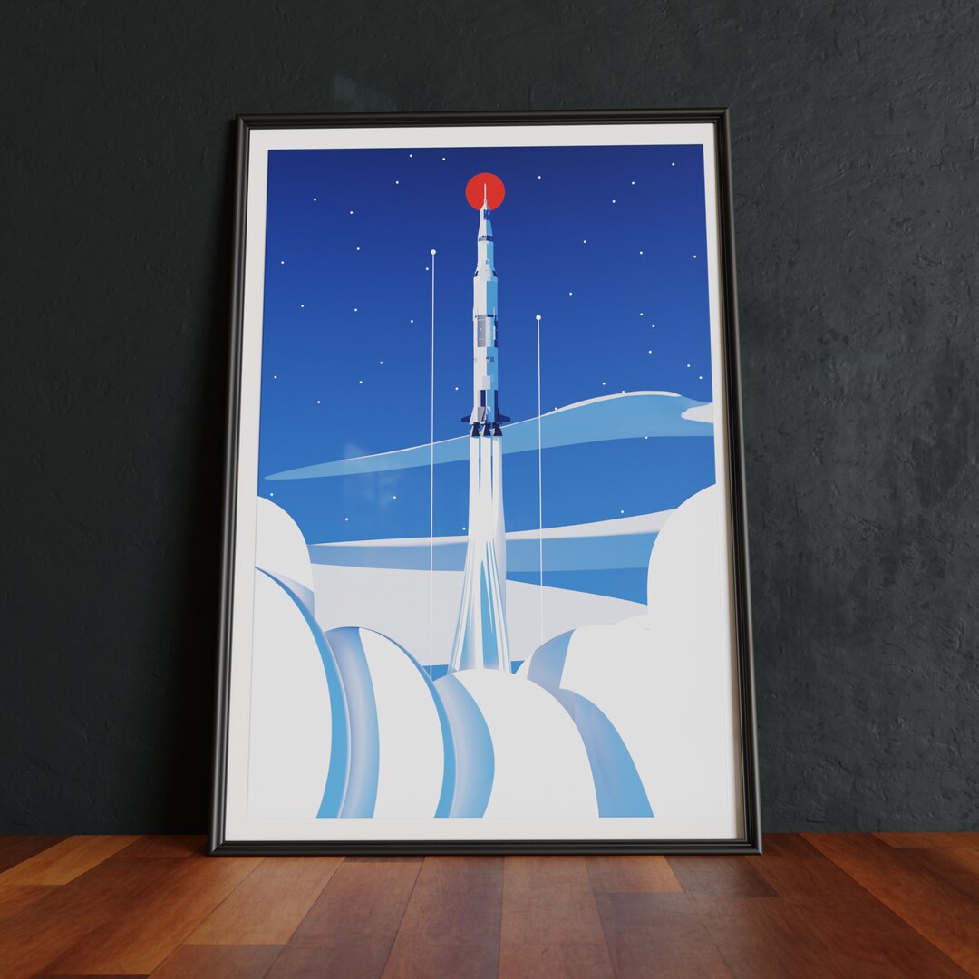 Into the Stratosphere | NASA Rocket Poster Print | Scifi Print ...