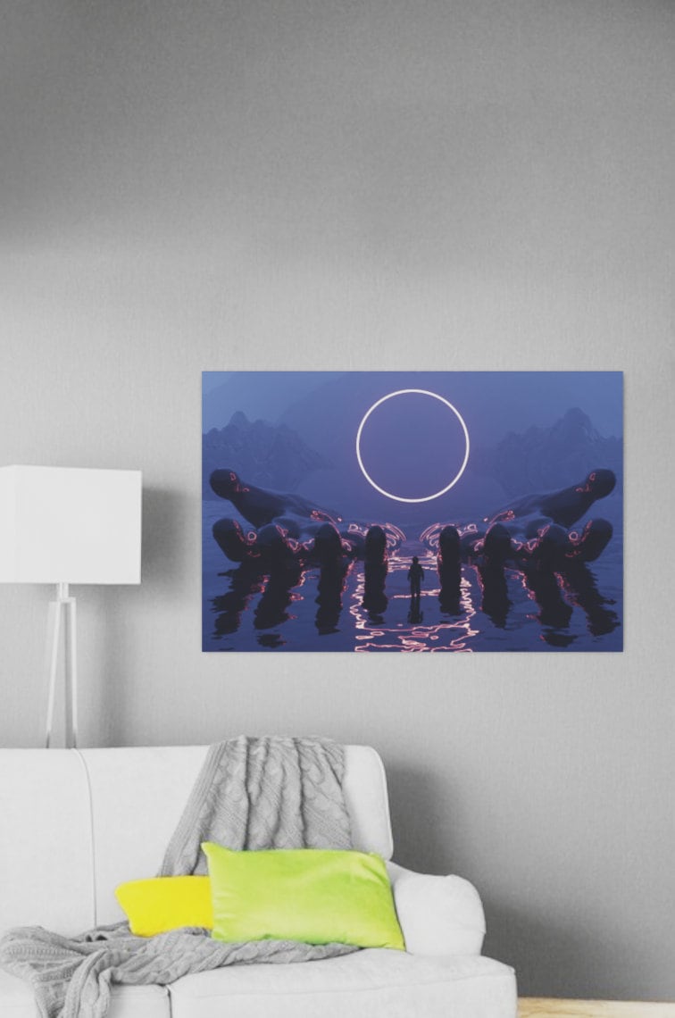 The Origin | Surreal Vaporwave Poster Print | Scifi | Original Artwork ...