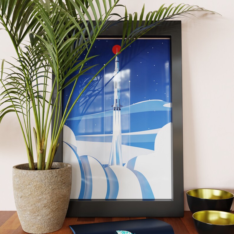 Into the Stratosphere NASA Rocket Poster Print Scifi Print - Etsy