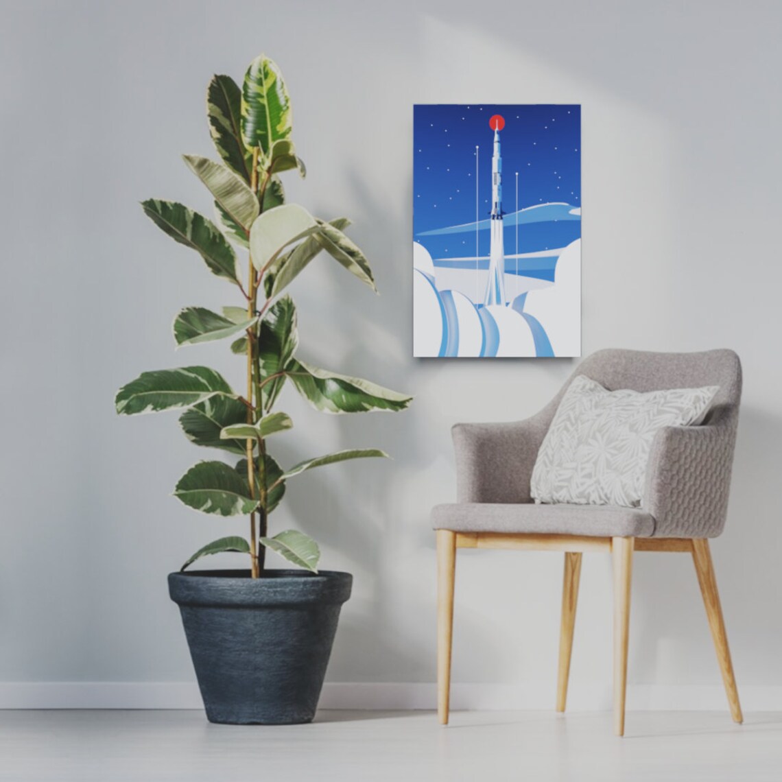Into the Stratosphere NASA Rocket Poster Print Scifi Print - Etsy
