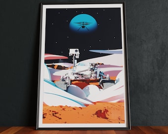 Liftoff NASA Rocket Poster Print Scifi Print Original | Etsy