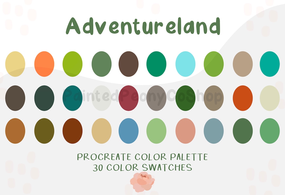 Adventureland Inspired Color Palette // Procreate Color Palette ...