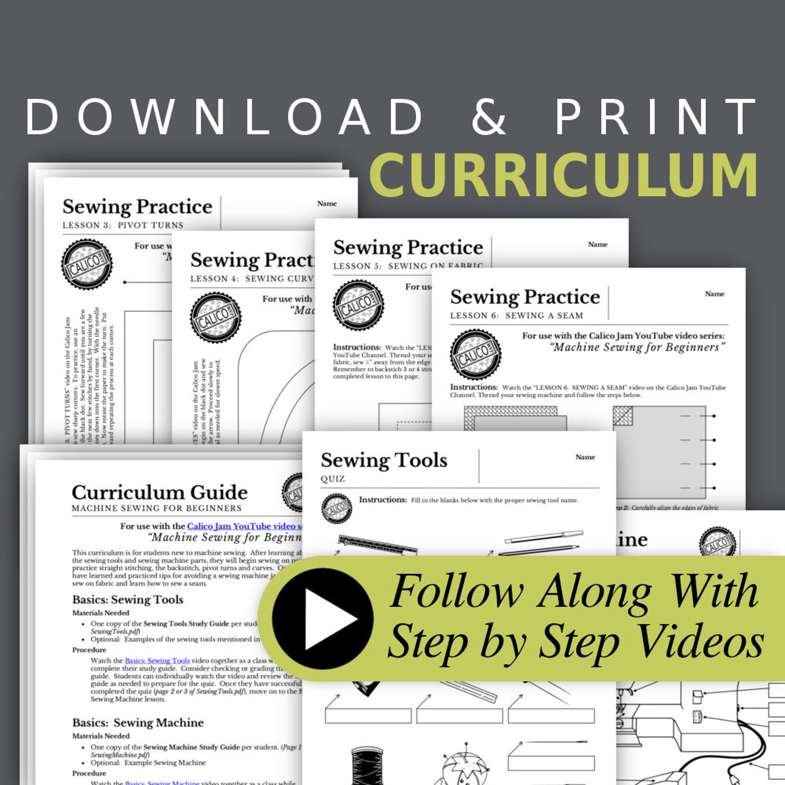 Machine Sewing for Beginners Curriculum - Etsy