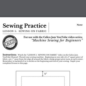 Machine Sewing for Beginners Curriculum - Etsy
